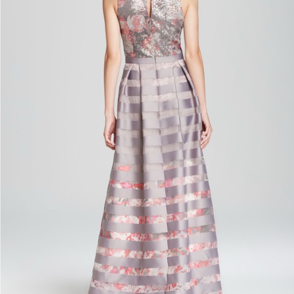 Kay Unger | Dresses | Kay Unger Elegant Gray And Pink Evening Gown ...